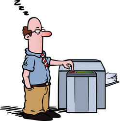 Employee at the copy machine Royalty Free Vector Image