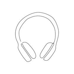 Headphones one line art continuous line drawing Vector Image