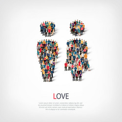 People community heart shape group love crowd Vector Image