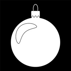 Simple bauble outline for christmas tree isolated Vector Image
