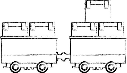 Cargo train with cardboard boxes side view Vector Image