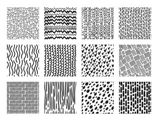 Hand drawn patterns greeting cards set Royalty Free Vector