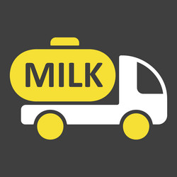 Dairy milk delivery service truck Royalty Free Vector Image