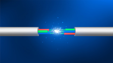Three-core electric cable break with electric Vector Image