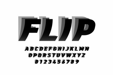 Flip style font design alphabet letters Royalty Free Vector