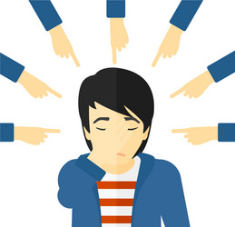 Businessman accused guilty with many hands Vector Image