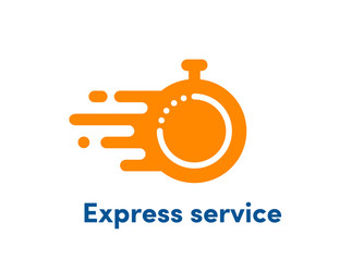 Time clock logo fast express service Royalty Free Vector