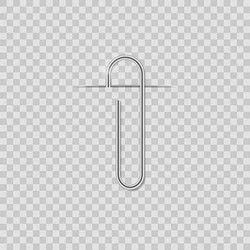 Clip set realistic paperclip attach office metal Vector Image