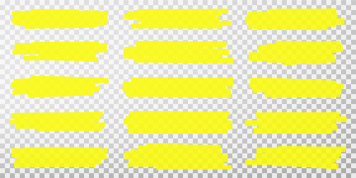 Highlight brush stroke set color marker pen lines Vector Image