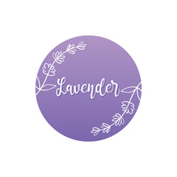 Lavender round design element sticker label Vector Image