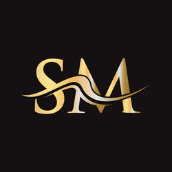 Sm logo monogram letter design Royalty Free Vector Image