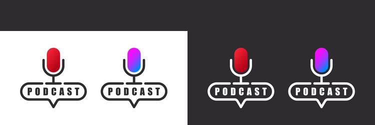 Podcast logo or badge sign Royalty Free Vector Image