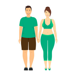 Cartoon characters people plus size couple Vector Image