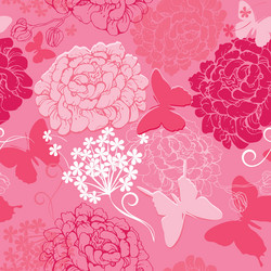 Floral seamless pattern with hand drawn flowers Vector Image
