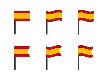 Spain flag icons set spanish symbol Royalty Free Vector