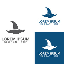 Wizard cap logo by using design concept template Vector Image