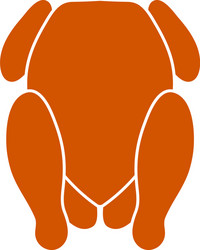 Cooked chicken icon flat roast food Royalty Free Vector