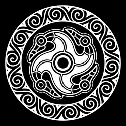 Round spiral celtic triskel on white Royalty Free Vector