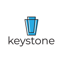 Simple keystone logo design Royalty Free Vector Image