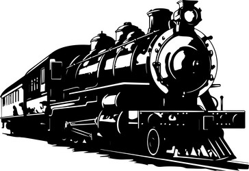 Steam locomotive train transport Royalty Free Vector Image