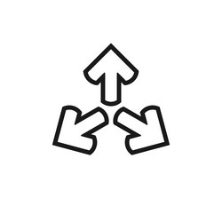 Three black rounded cartoon arrows point Vector Image