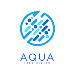 Water and aqua logo design with blue splashes Vector Image