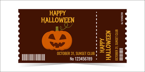 Layout of the halloween party ticket template Vector Image