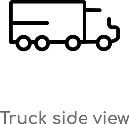 Outline lorry side view icon isolated black Vector Image