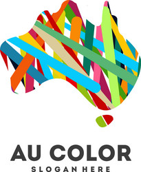 Colorful australian iconic map Royalty Free Vector Image