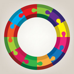 Circle round 3d colored logo Royalty Free Vector Image