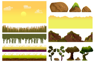 Game cartoon elements set with pieces of fantasy Vector Image