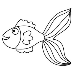 Happy thin line cute cartoon doodle fish hand Vector Image