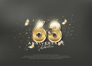 Golden number 63rd premium design with luxurious Vector Image