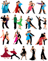 Salsa dancers set Royalty Free Vector Image - VectorStock
