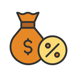 Interest rate icon image Royalty Free Vector Image