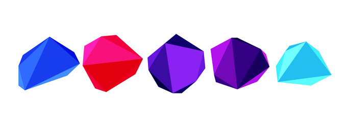 Abstract low poly stone design geometric 3d Vector Image