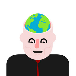 Head planet earth world map on Royalty Free Vector Image