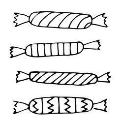 Sweet candy doodle drawing line art Royalty Free Vector
