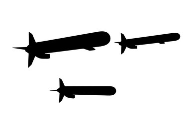 Silhouettes of tomahawk cruise missiles Royalty Free Vector