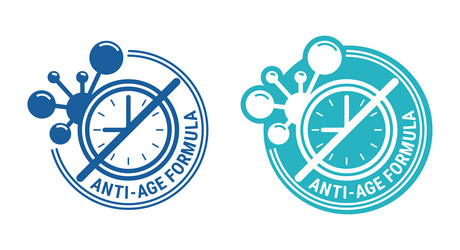 Anti-age badge for cosmetics products packaging Vector Image