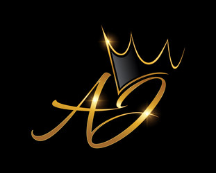 Gold monogram crown logo initial letter l Vector Image