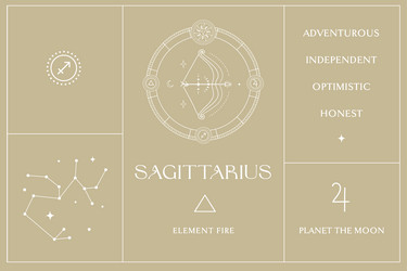 Zodiac sagittarius horoscope sign line art Vector Image