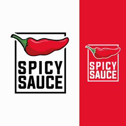 Spice shop logo round linear chili pepper Vector Image