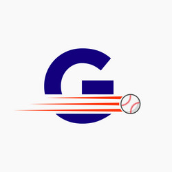 Baseball logo on letter g template Royalty Free Vector Image