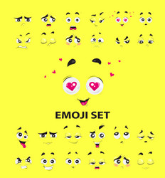 Humorous emoji set emoticon face collection Vector Image