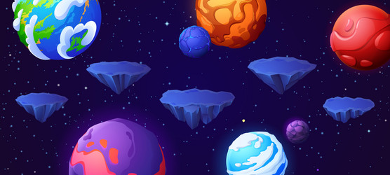 Game Space Background Floating Platform Ui Vector Image