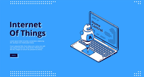 Smart home iot isometric concept banner Royalty Free Vector