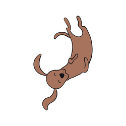 Cute cartoon sitting dog back view Royalty Free Vector Image