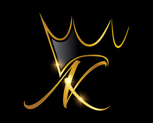 Golden monogram crown initial letter r Royalty Free Vector