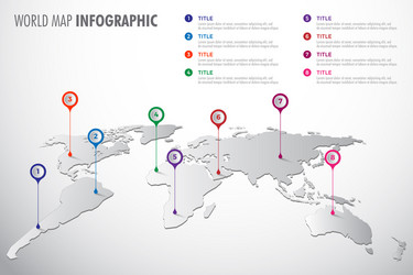 World map charts Royalty Free Vector Image - VectorStock